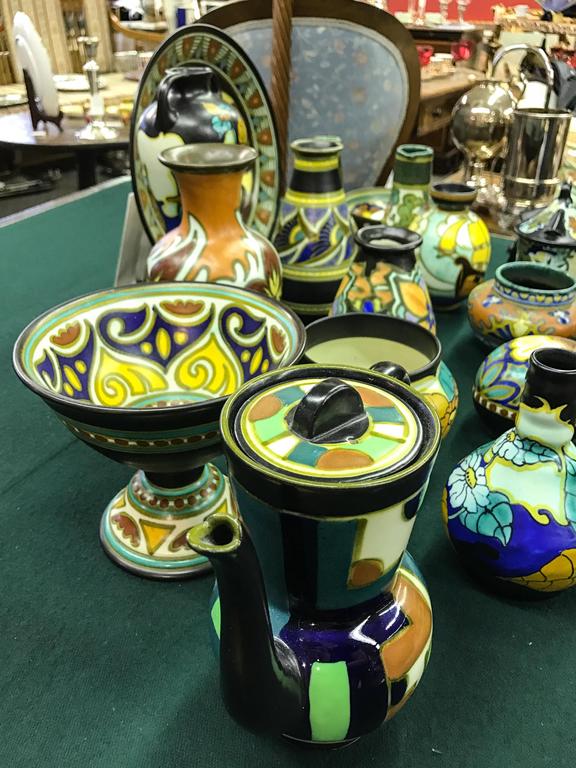 18-Piece Collection of Signed Gouda Pottery For Sale at 1stDibs
