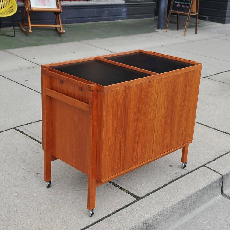 Niels Erik Glasdam Jensen Expandable Bar Cart For Sale at 1stDibs
