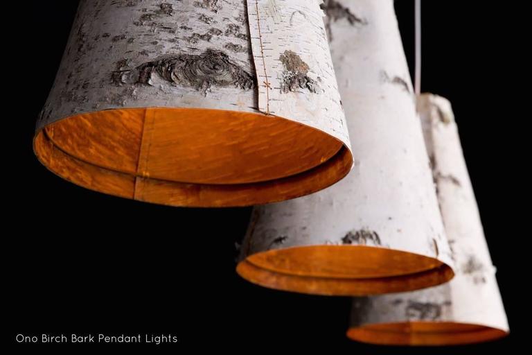 Ono Natural Birch Pendant Light For Sale at 1stDibs