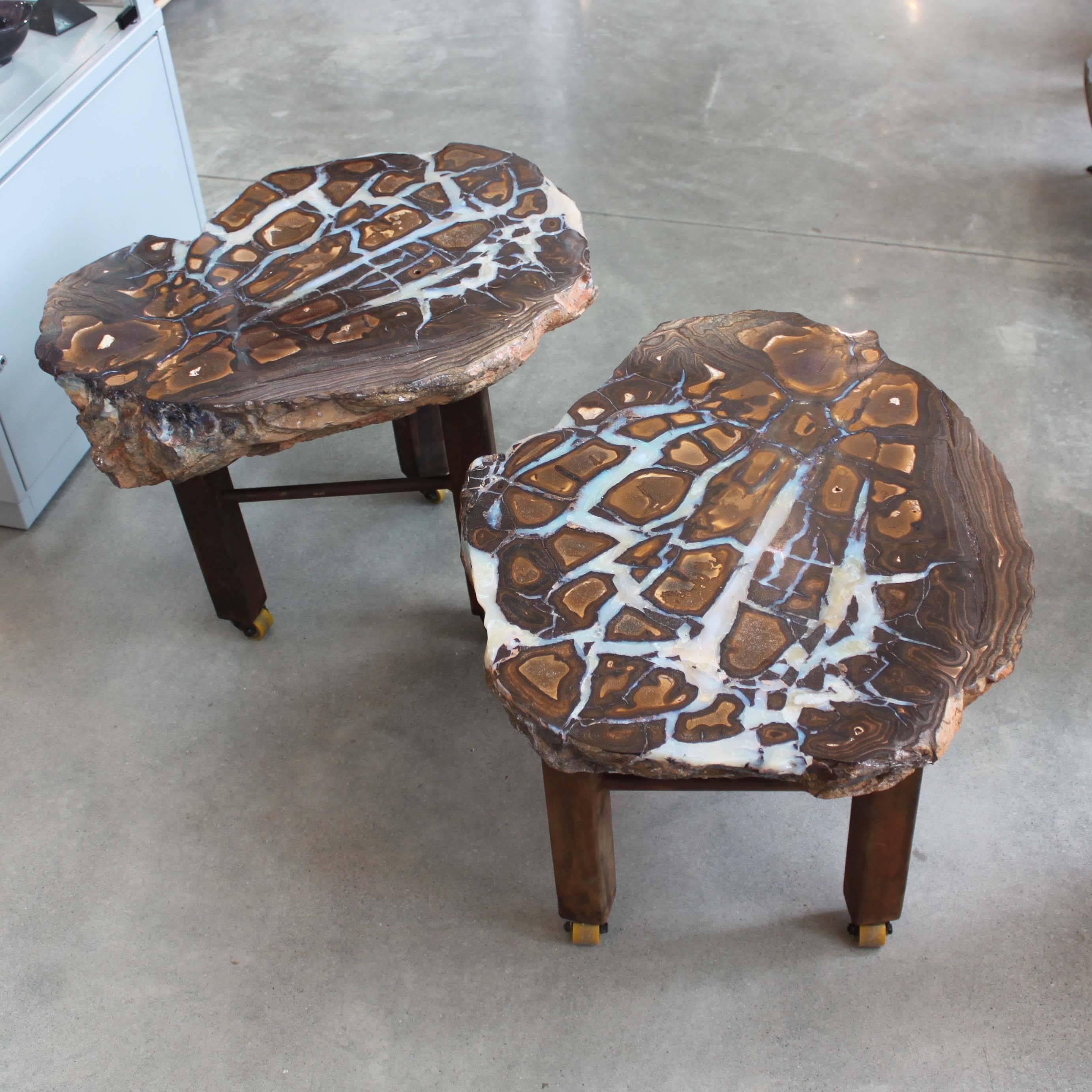 Boulder Opal Side Tables, Pair For Sale at 1stDibs | opal table, opal ...