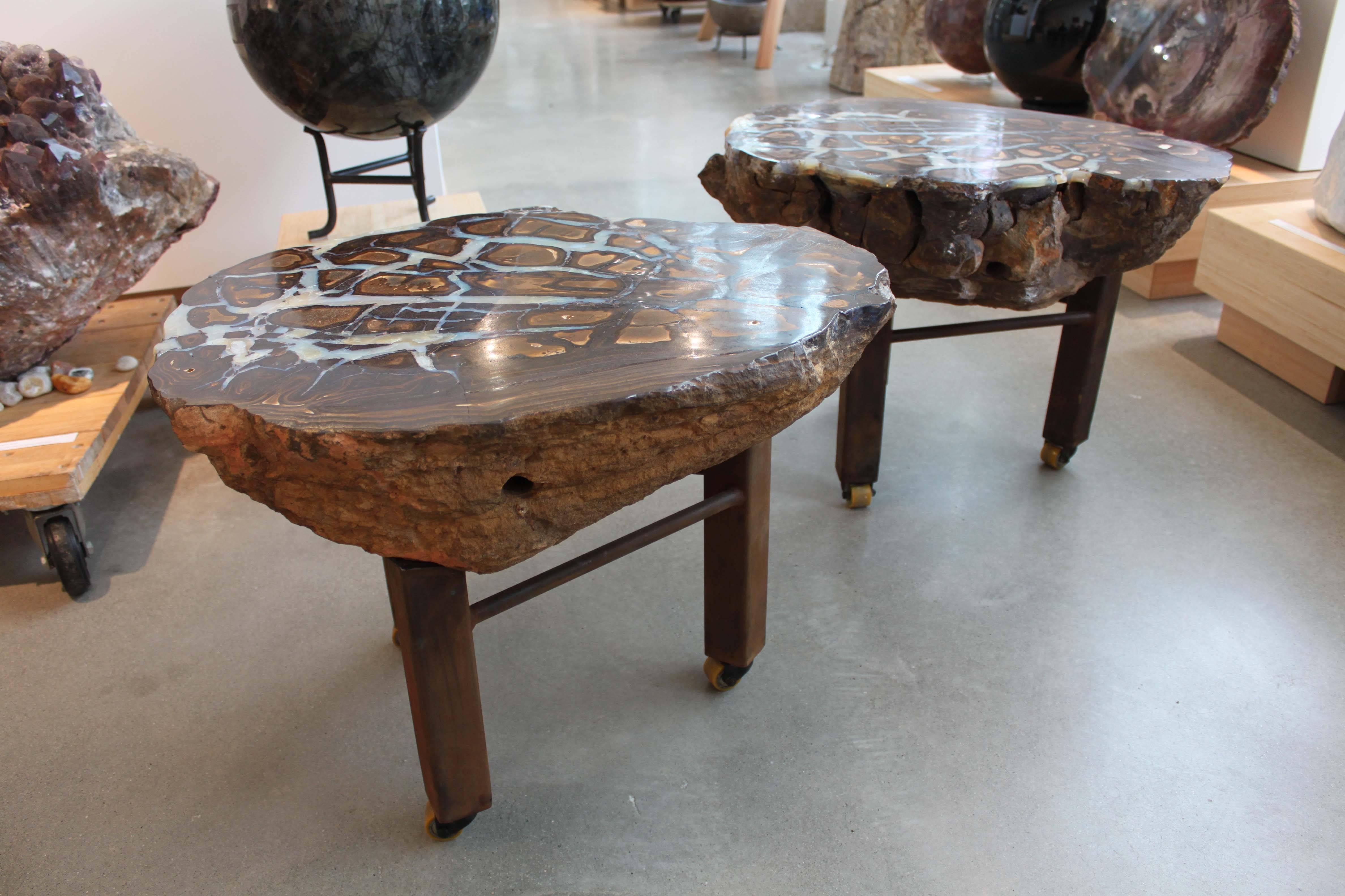 Boulder Opal Side Tables, Pair For Sale at 1stDibs | opal table, opal ...
