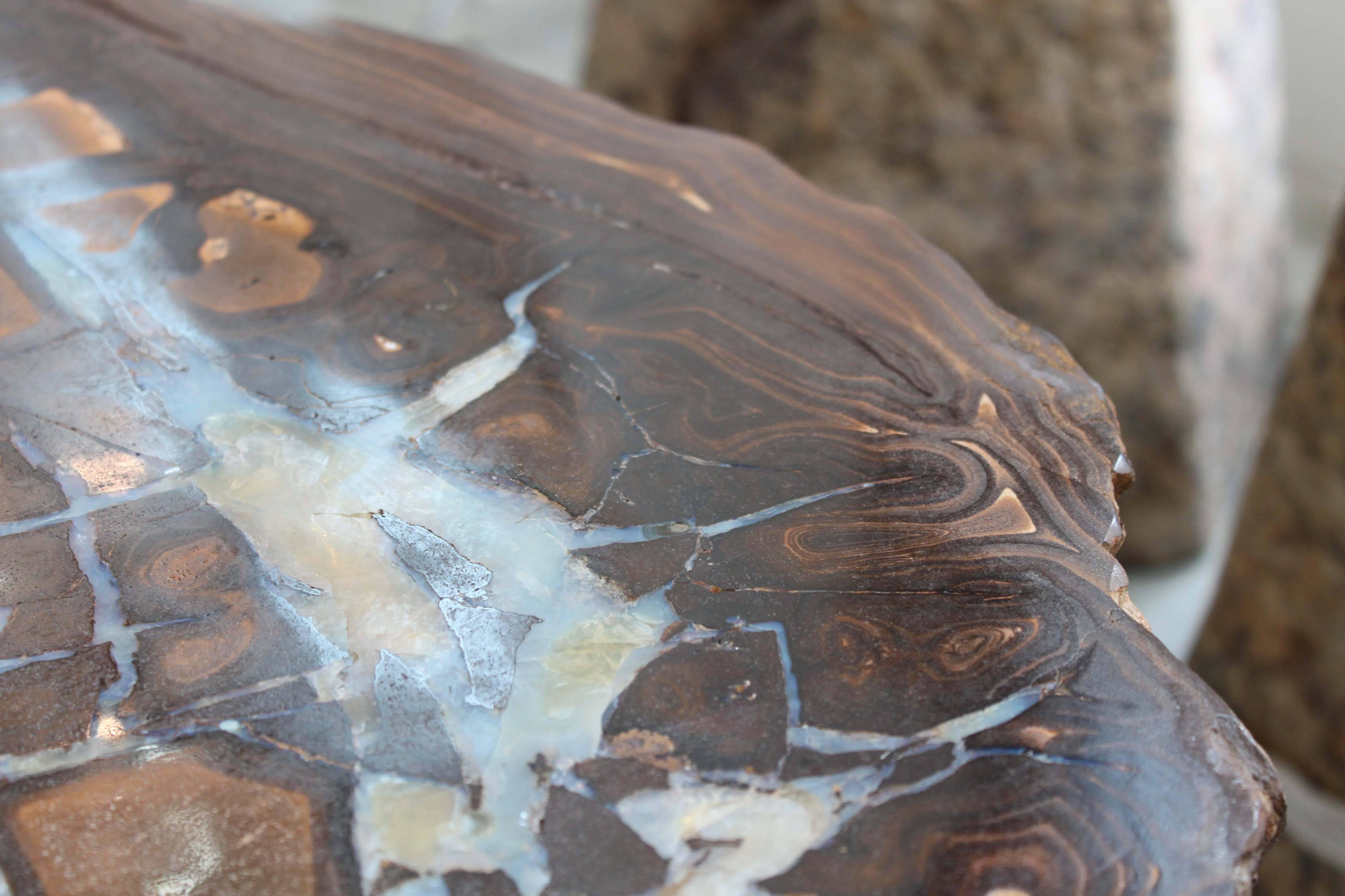 Boulder Opal Side Tables, Pair For Sale at 1stDibs | opal table, opal ...