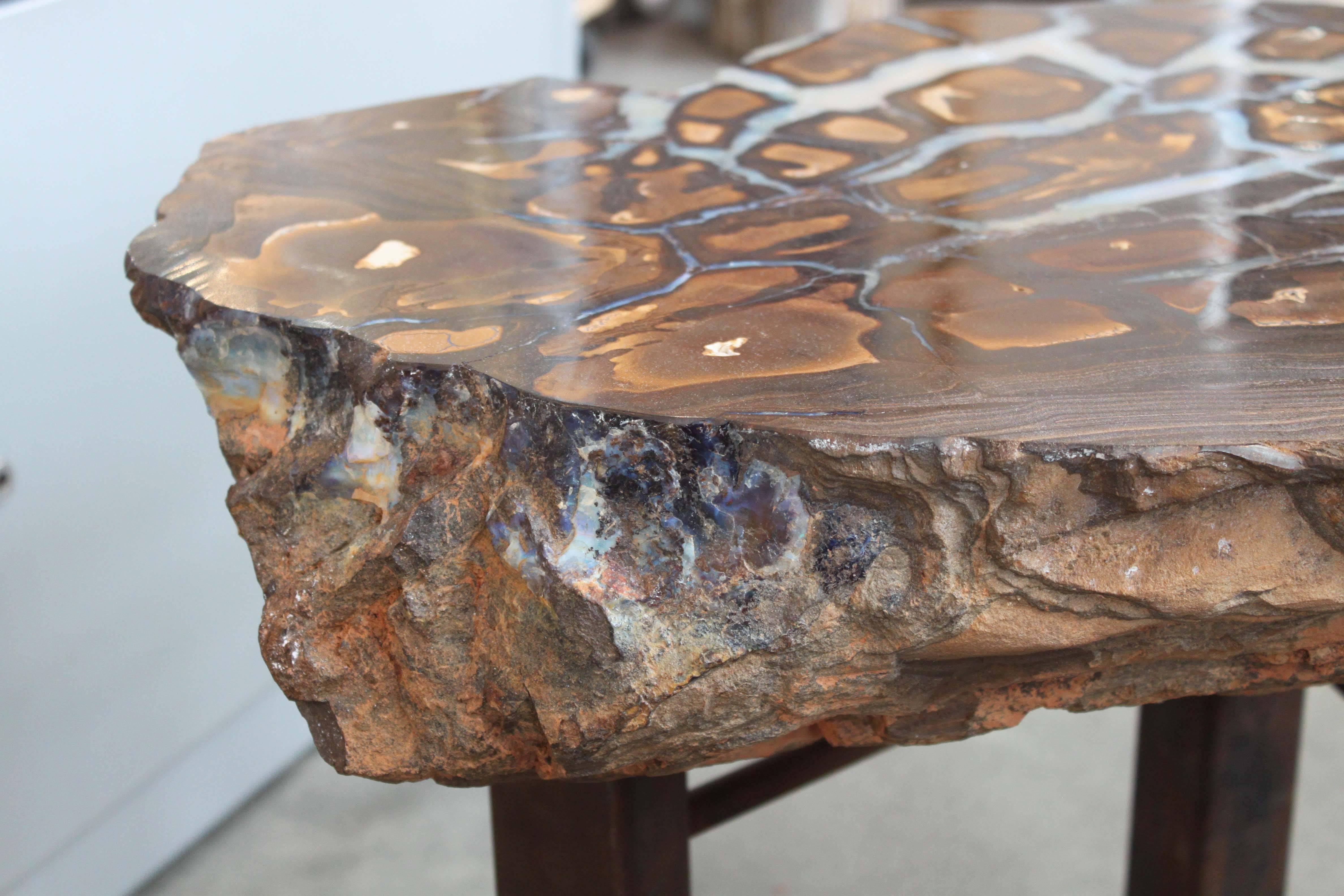 Boulder Opal Side Tables, Pair For Sale at 1stDibs | opal table, opal coffee table