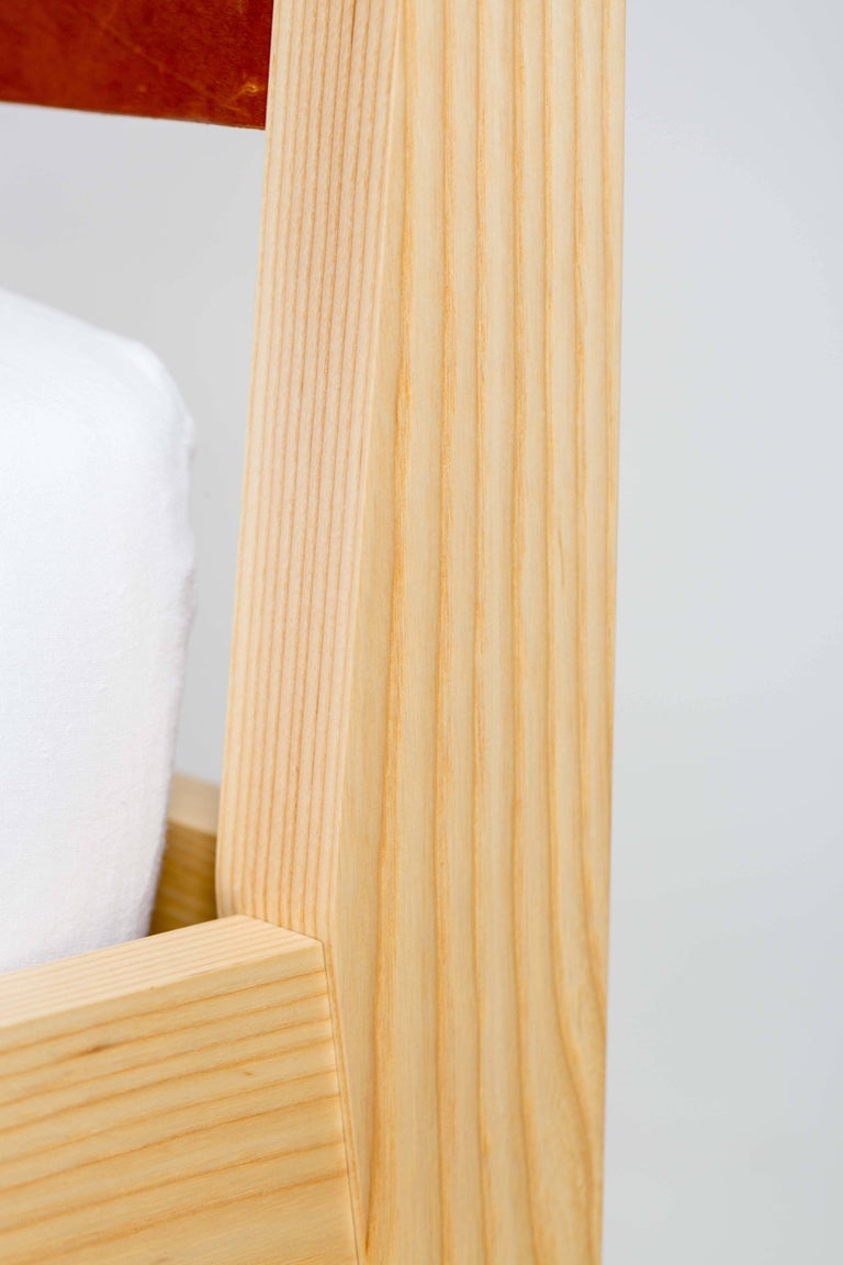 Heather Bed with Leather Headboard by Kate Duncan For Sale at 1stDibs