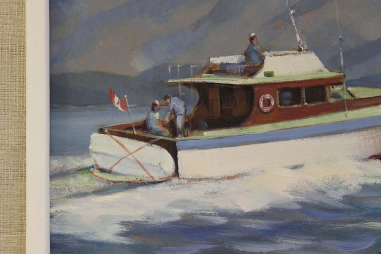 Motor Boat Painting by Ronald Jackson For Sale at 1stdibs
