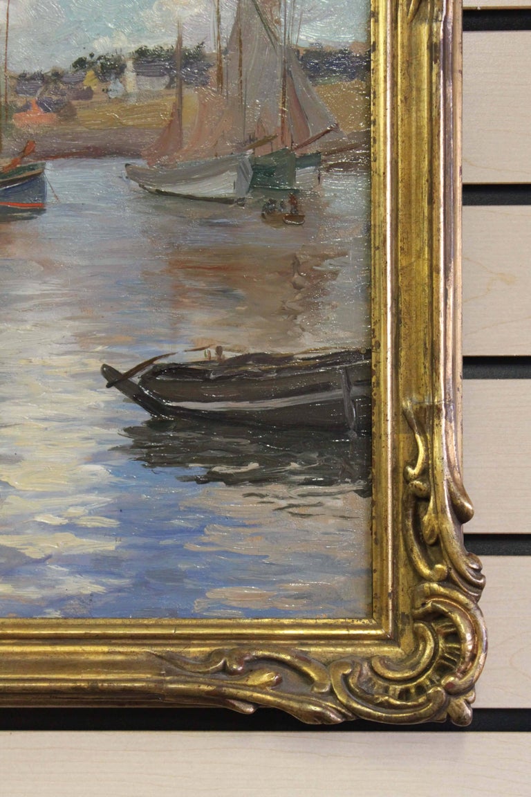 Sailboat Painting by Alfred Victor Fournier For Sale at 1stDibs