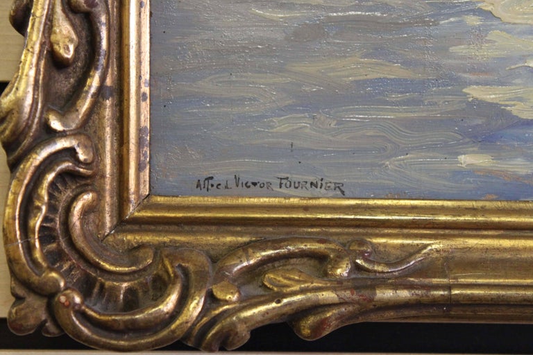 Sailboat Painting by Alfred Victor Fournier For Sale at 1stDibs