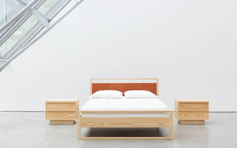 Heather Bed with Leather Headboard by Kate Duncan For Sale at 1stDibs