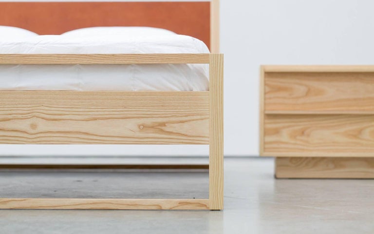 Heather Bed with Leather Headboard by Kate Duncan For Sale at 1stDibs