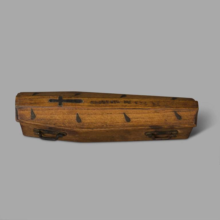 Small Carved Wood Coffin, Work from a 1914-1918 Great War "Poilu" at ...