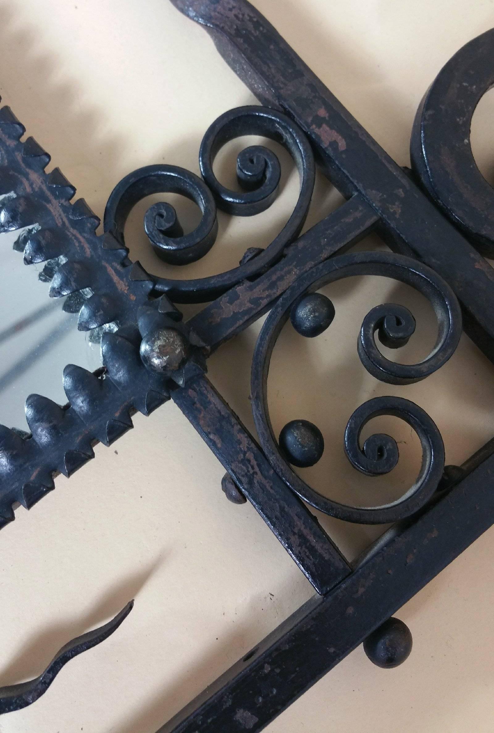 19th Century Large Ornate Wrought Iron Wall Mirror at 1stDibs | rod ...