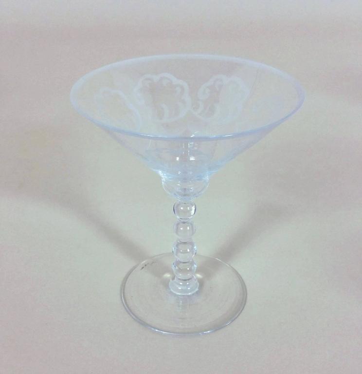 Suite Of Orrefors Art Deco Drinking Glasses Engraved With Clouds At 1stdibs