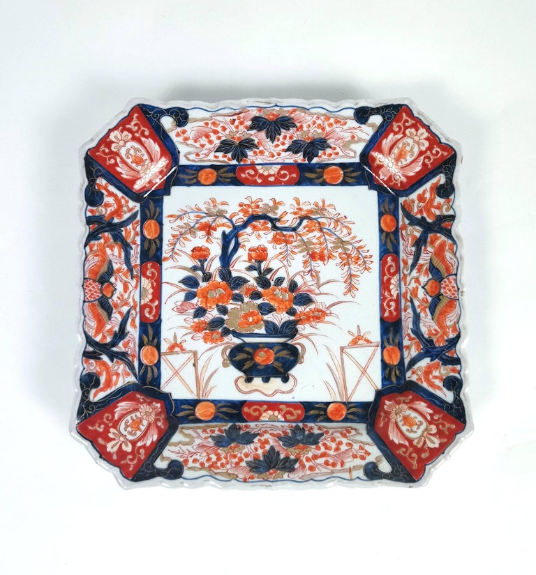19th Century Japanese Meiji Period Imari Square Form Platter at 1stDibs