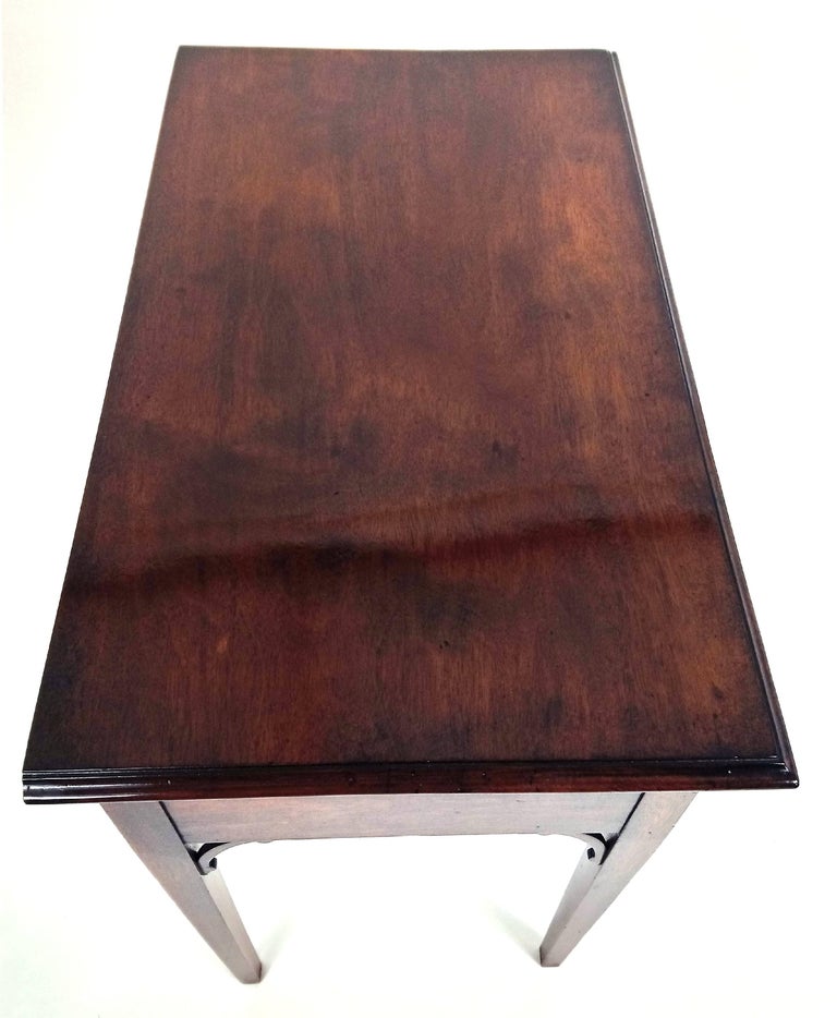 18th Century Mahogany Two-Drawer Side Table with Pierced Wing Brackets ...