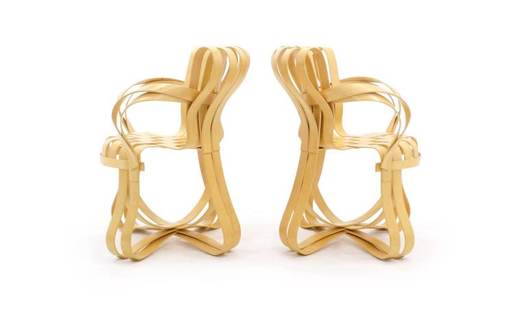 Pair of Frank Gehry Cross Check Armchairs in Excellent Condition at 1stDibs