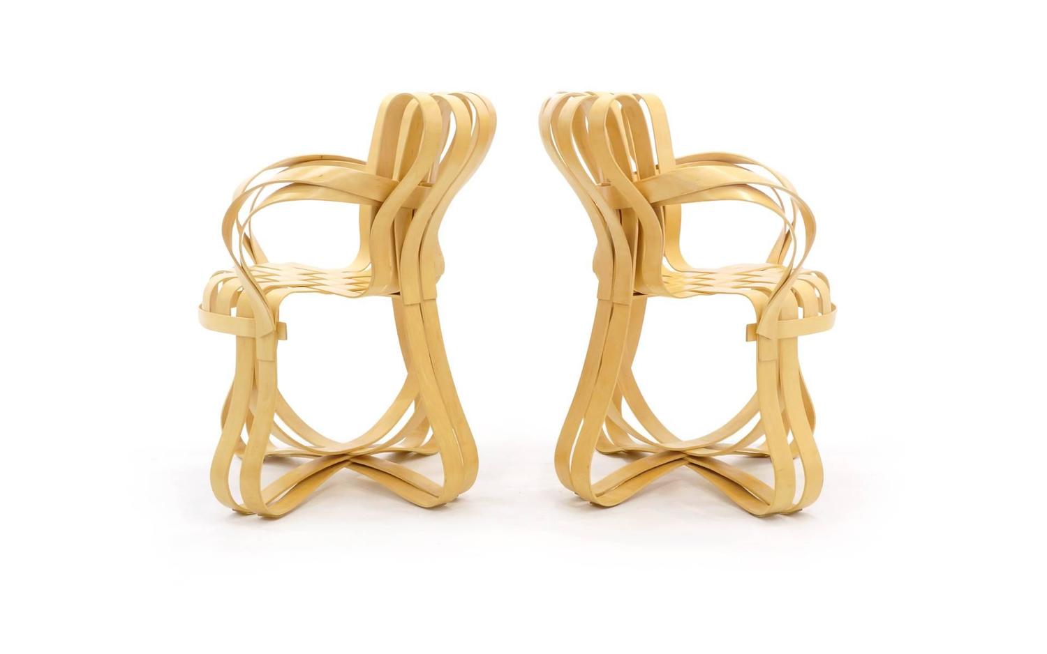 Pair of Frank Gehry Cross Check Armchairs in Excellent Condition at 1stdibs