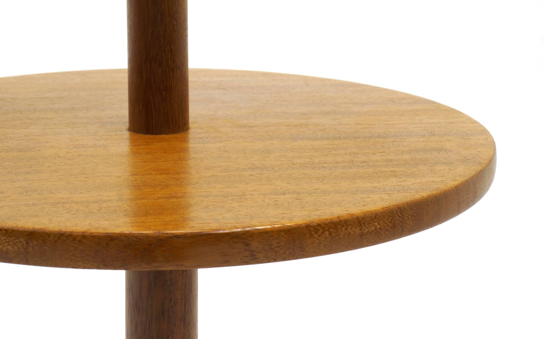 Danish Modern Solid Teak Floor Lamp with Attached End Table and ...