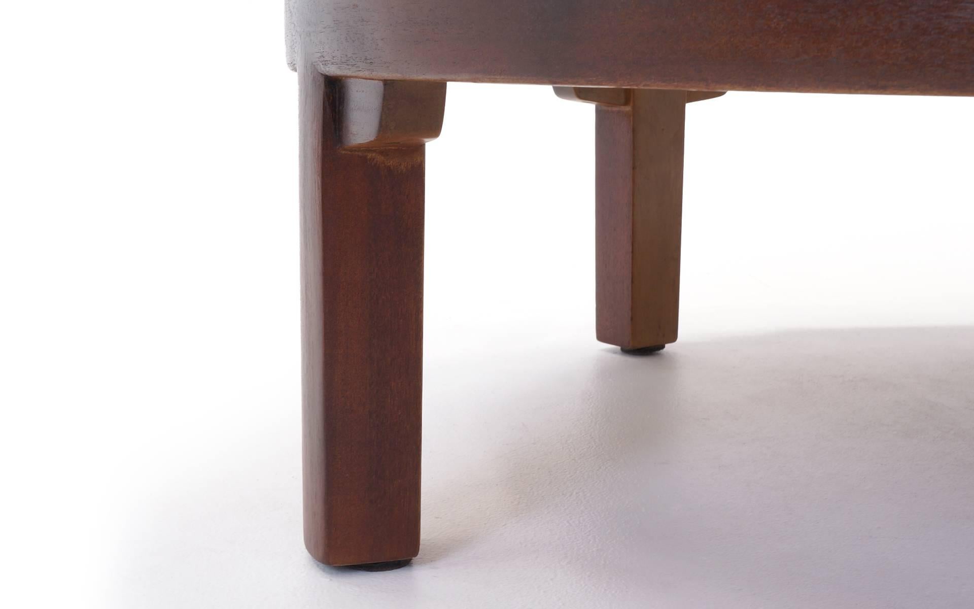 Edward Wormley for Dunbar Round Coffee Table with Travertine Top at 1stDibs