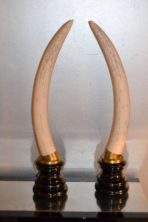 Pair of 1970s Faux Elephant Tusks at 1stDibs