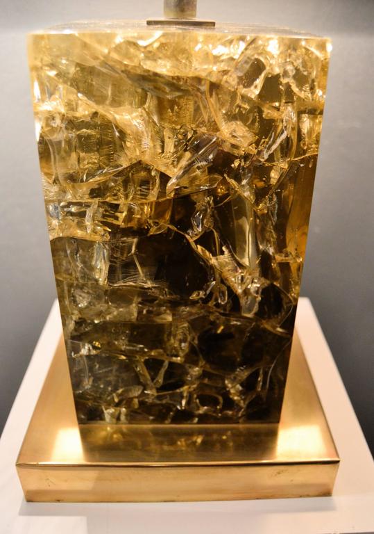 1970S Large Resin and Brass Lamp at 1stDibs