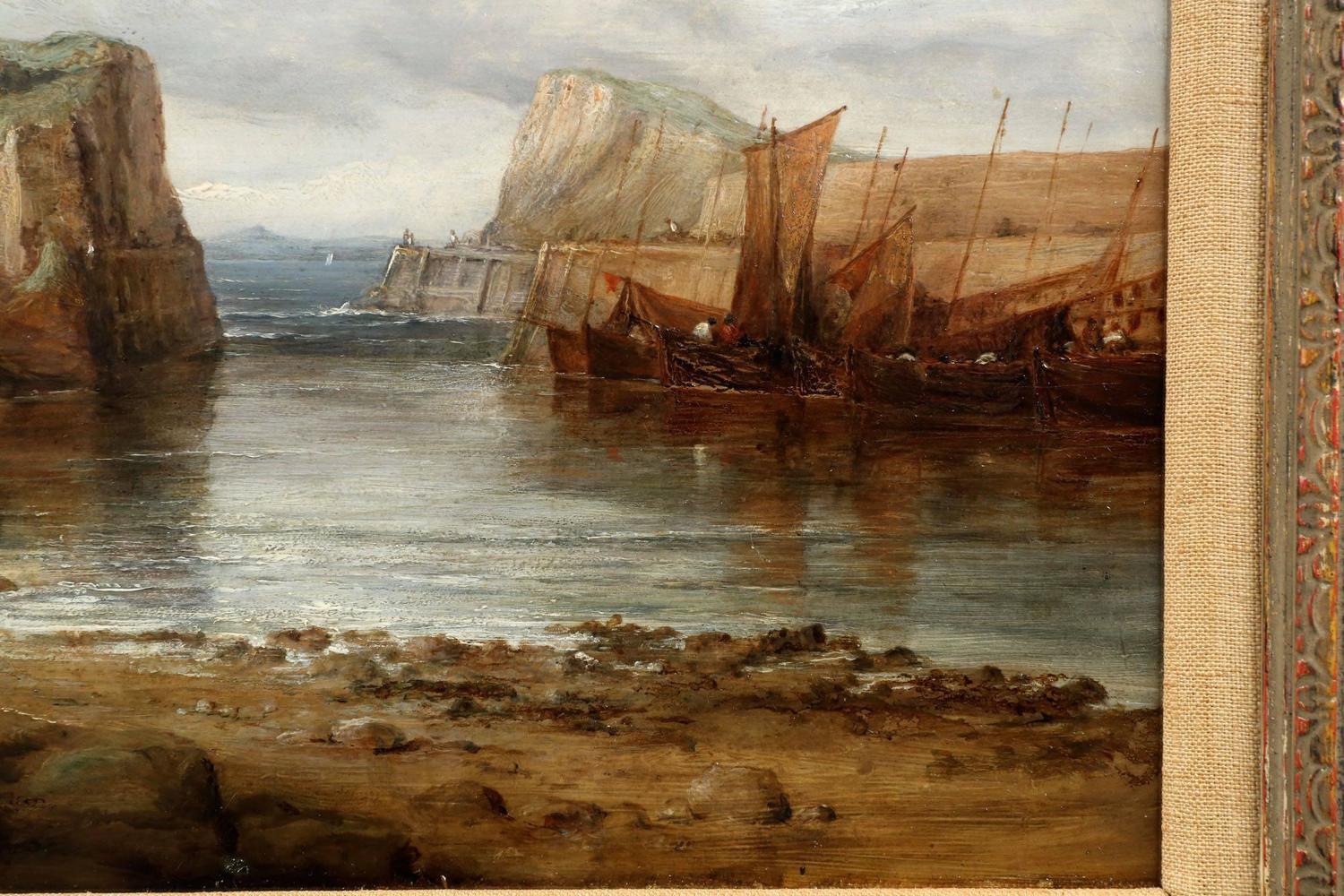 19th Century Scottish Antique Oil Painting of Dunbar Castle Ruins ...