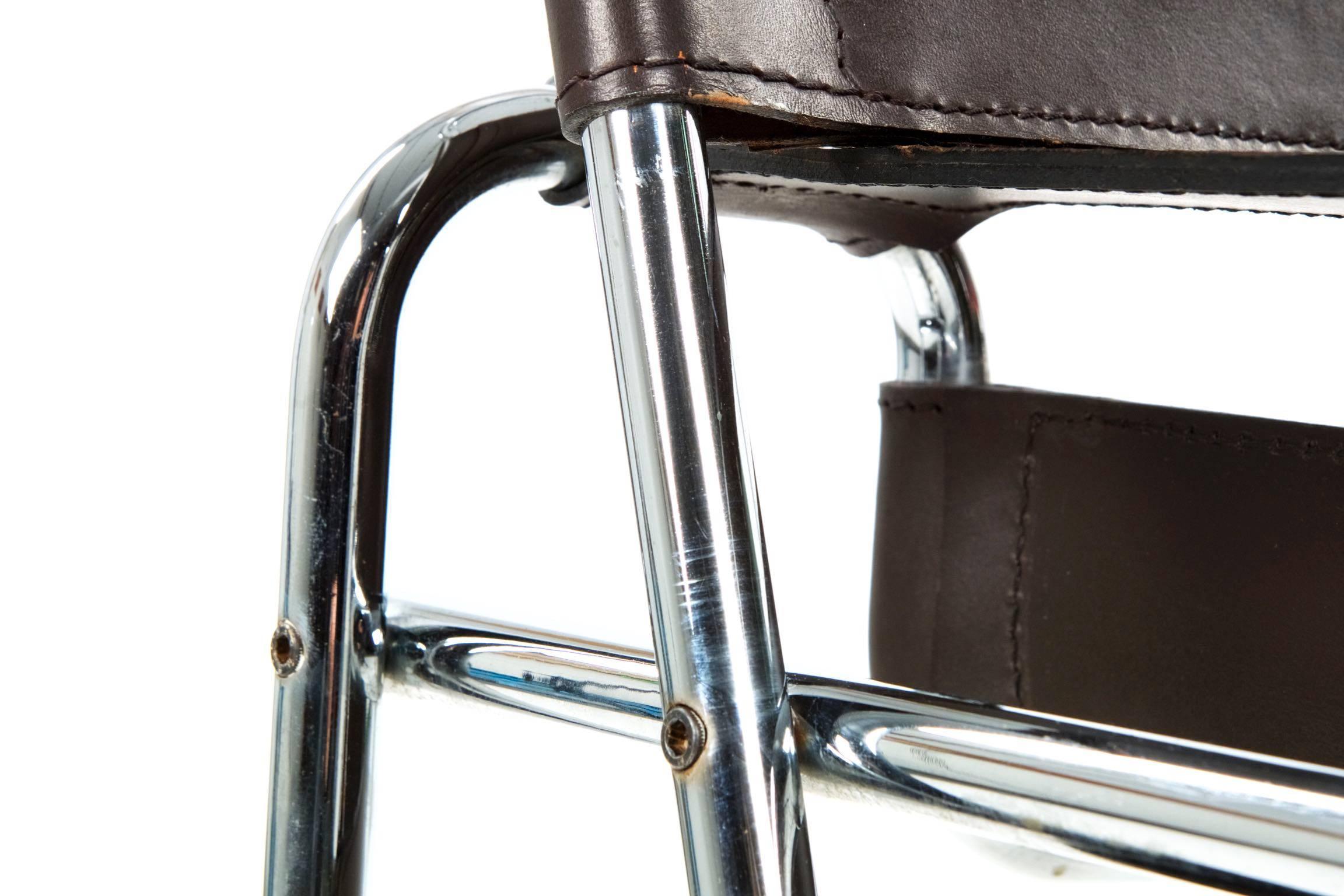 Mid-Century Modern Tubular Leather Lounge "Wassily" Chair, Marcel ...