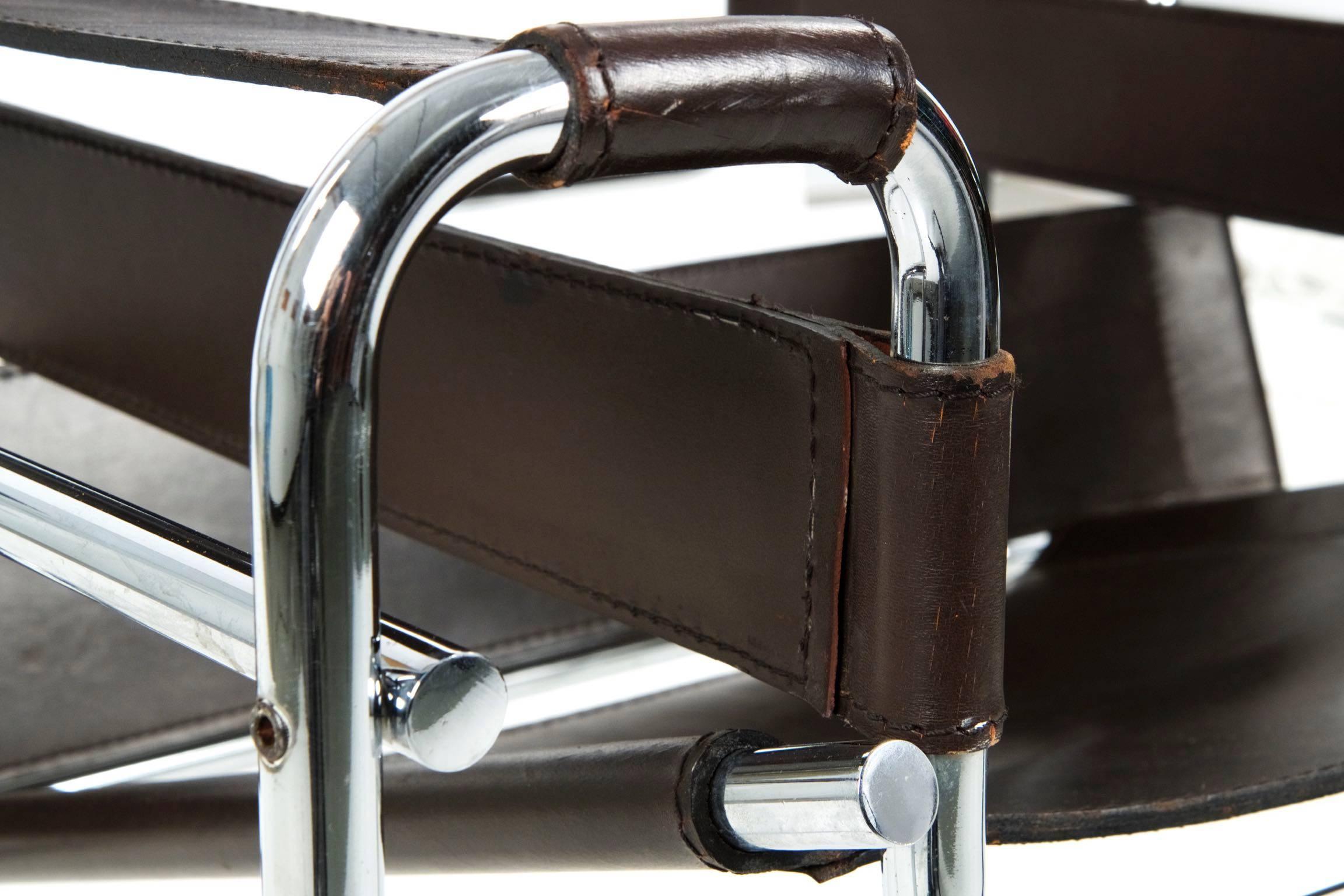 Mid-Century Modern Tubular Leather Lounge "Wassily" Chair, Marcel ...