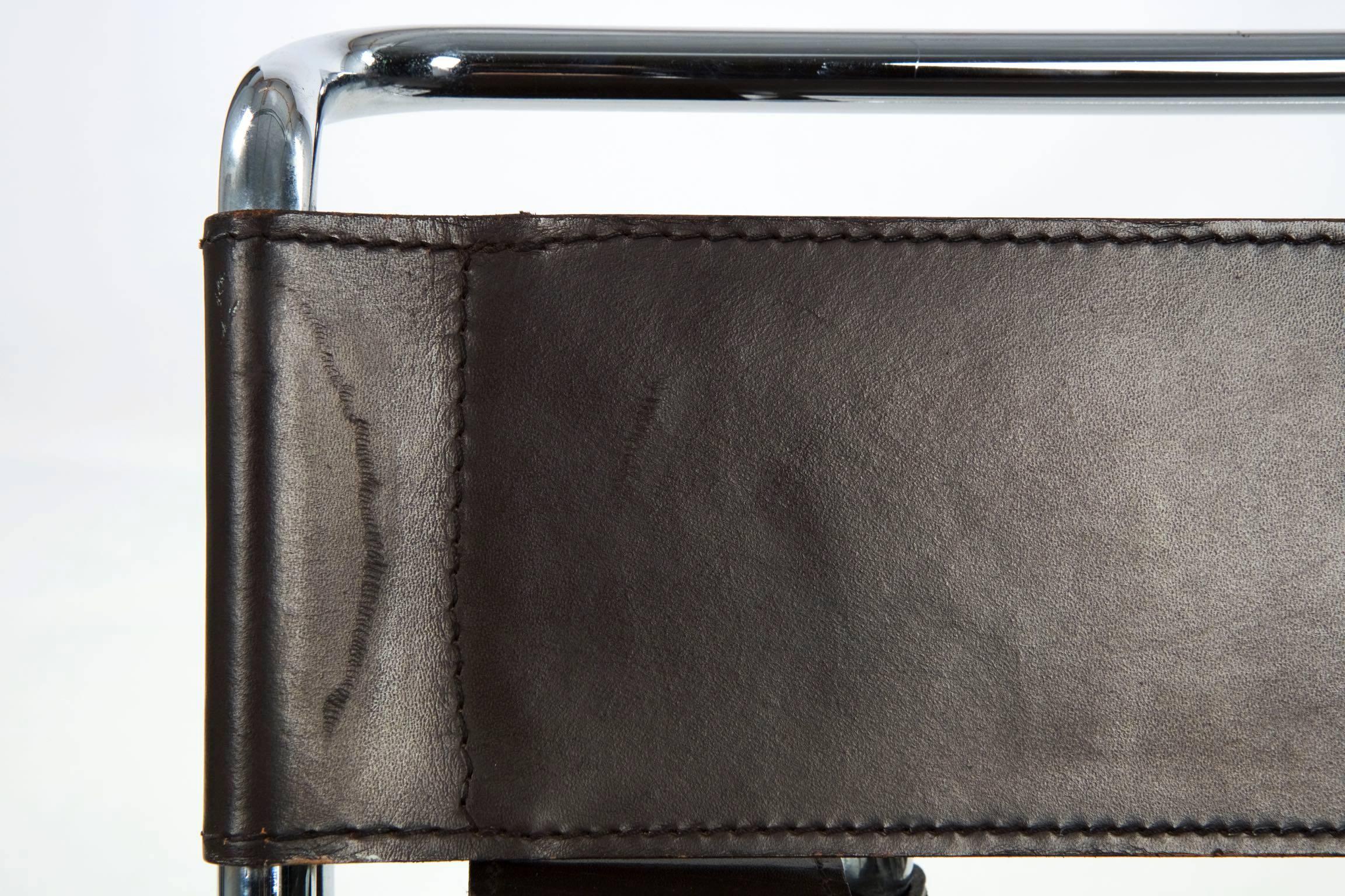 Mid-Century Modern Tubular Leather Lounge "Wassily" Chair, Marcel ...