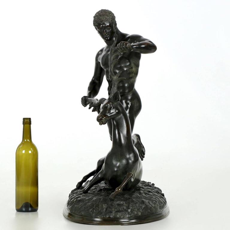 Large Italian Grand Tour Bronze Sculpture "Hercules and Cerynitis", by ...