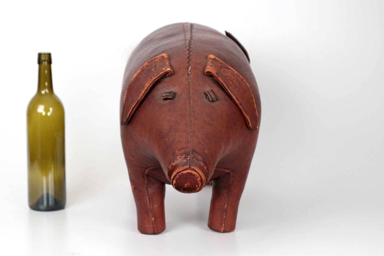 Stitched Leather Pig Footstool Ottoman by Dimitri Osmera for ...