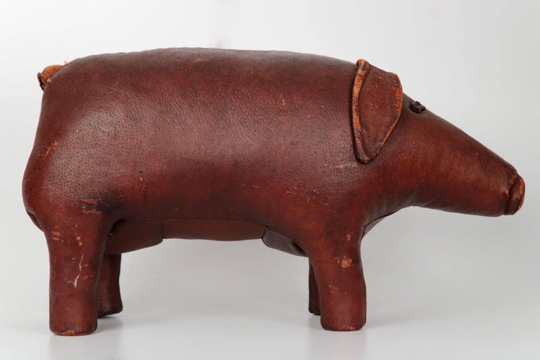 Stitched Leather Pig Footstool Ottoman by Dimitri Osmera for ...