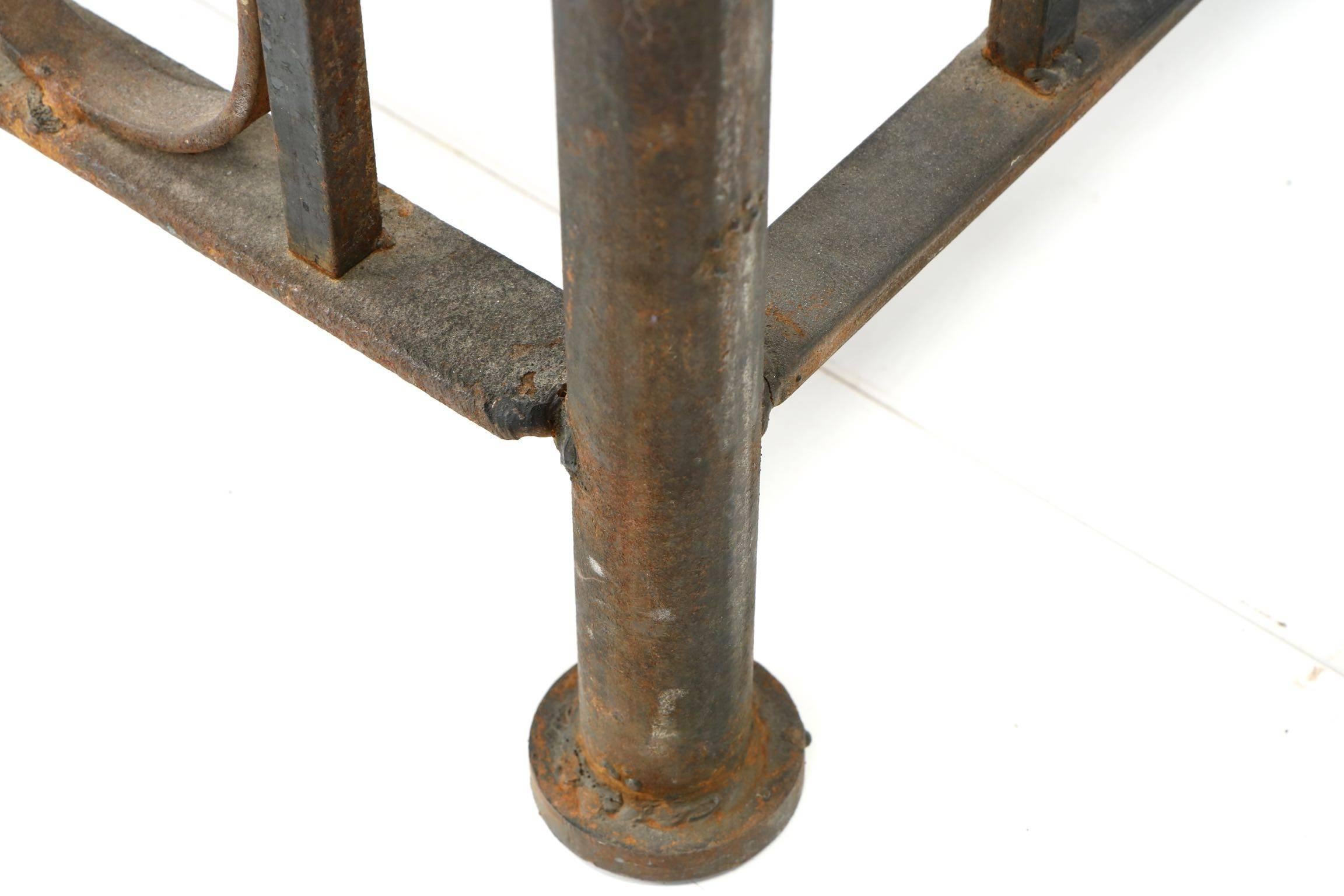 Stone-Top Wrought Iron Antique Console Table, Late 19th/Early 20th ...