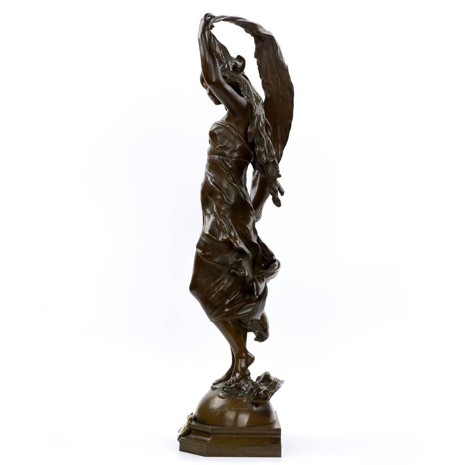 Large Bronze Sculpture of L'Aurore After Model by Auguste Moreau, circa ...