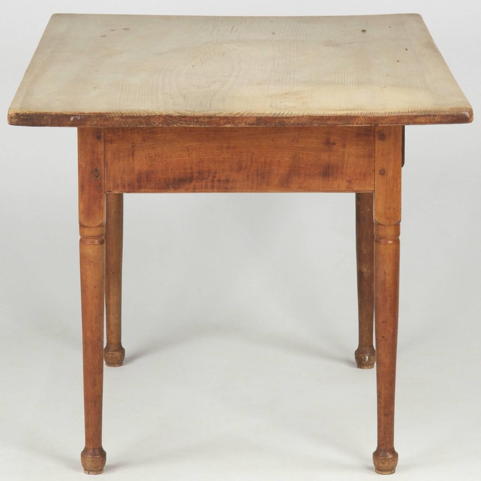 American Primitive Scrubbed Pine Tavern Antique Farm Table, 19th ...