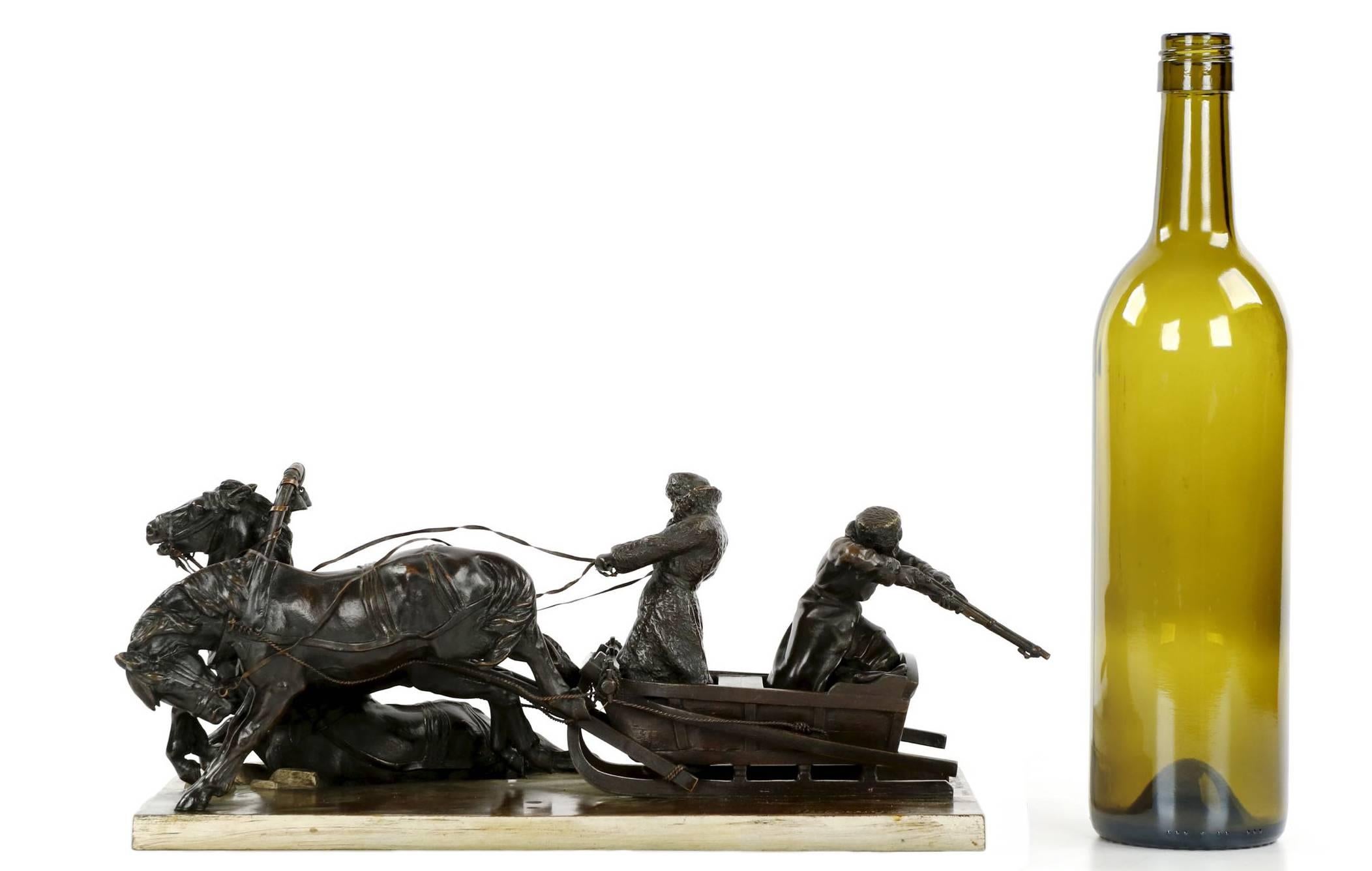 Authentic Albert Moritz-Wolf, Bronze Sculpture "Huntsmen" at 1stDibs