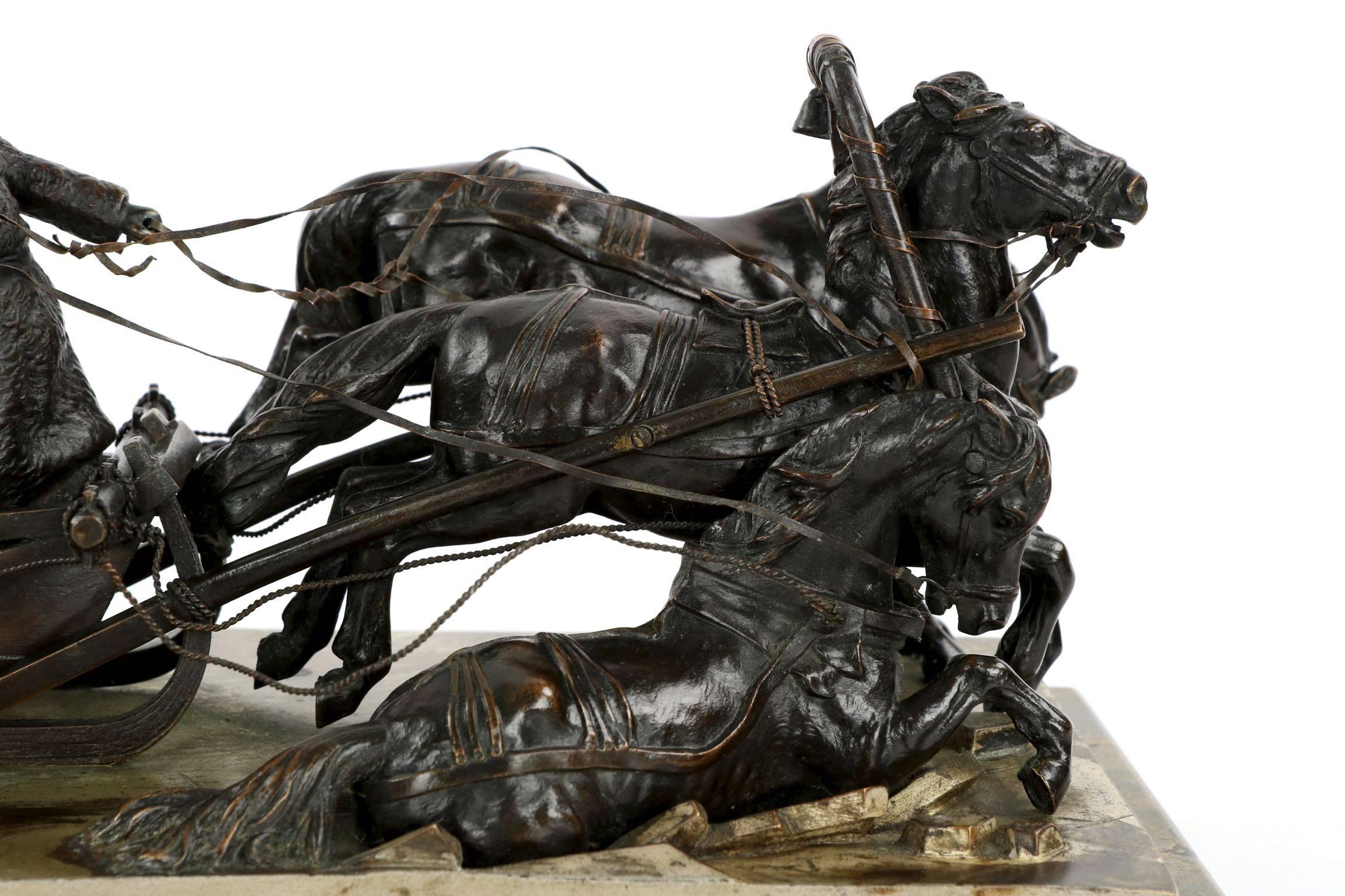 Authentic Albert Moritz-Wolf, Bronze Sculpture "Huntsmen" at 1stDibs