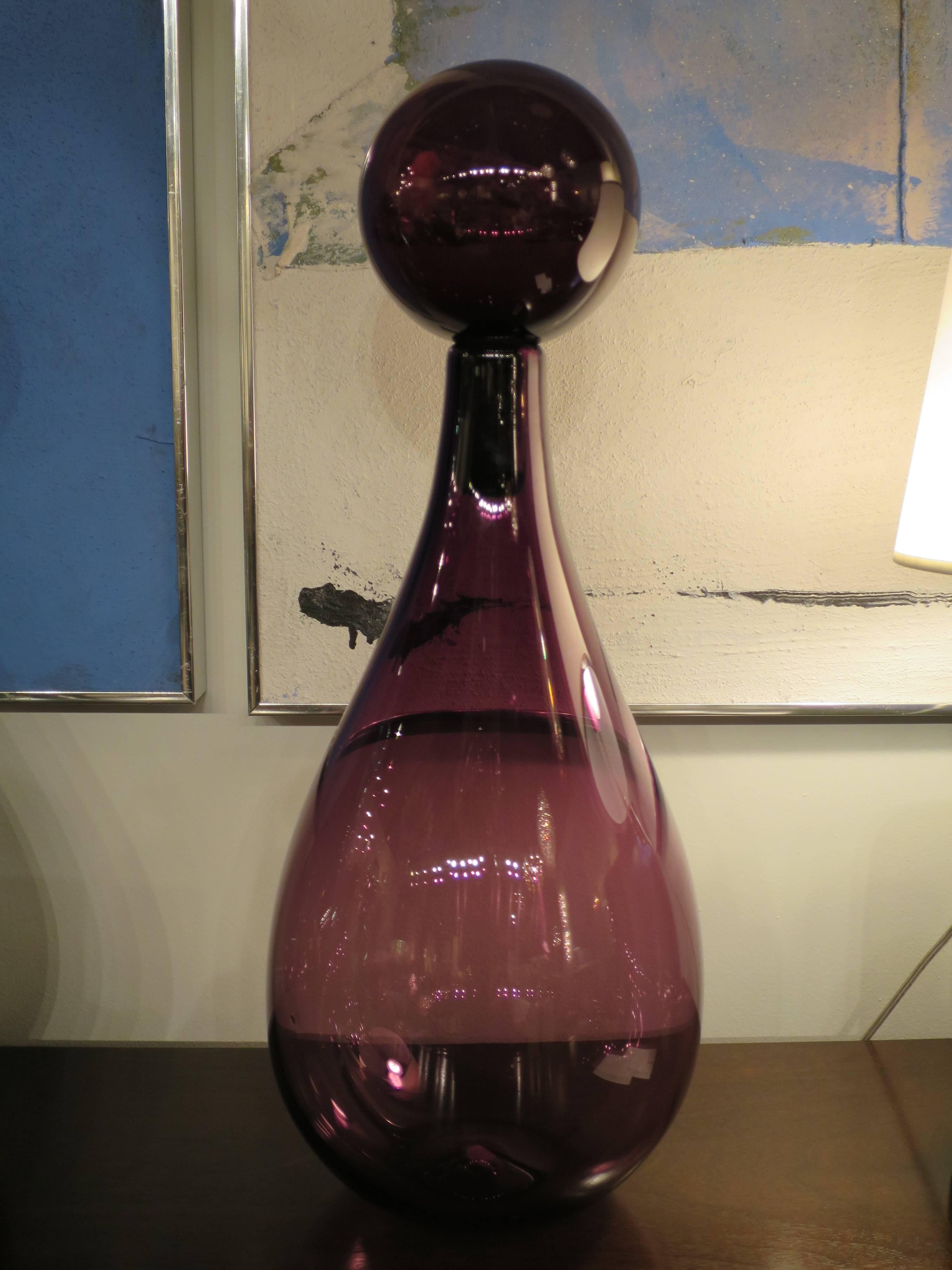 Grouping of Jeweled-Color Handblown Bottles by Elizabeth Lyons at ...