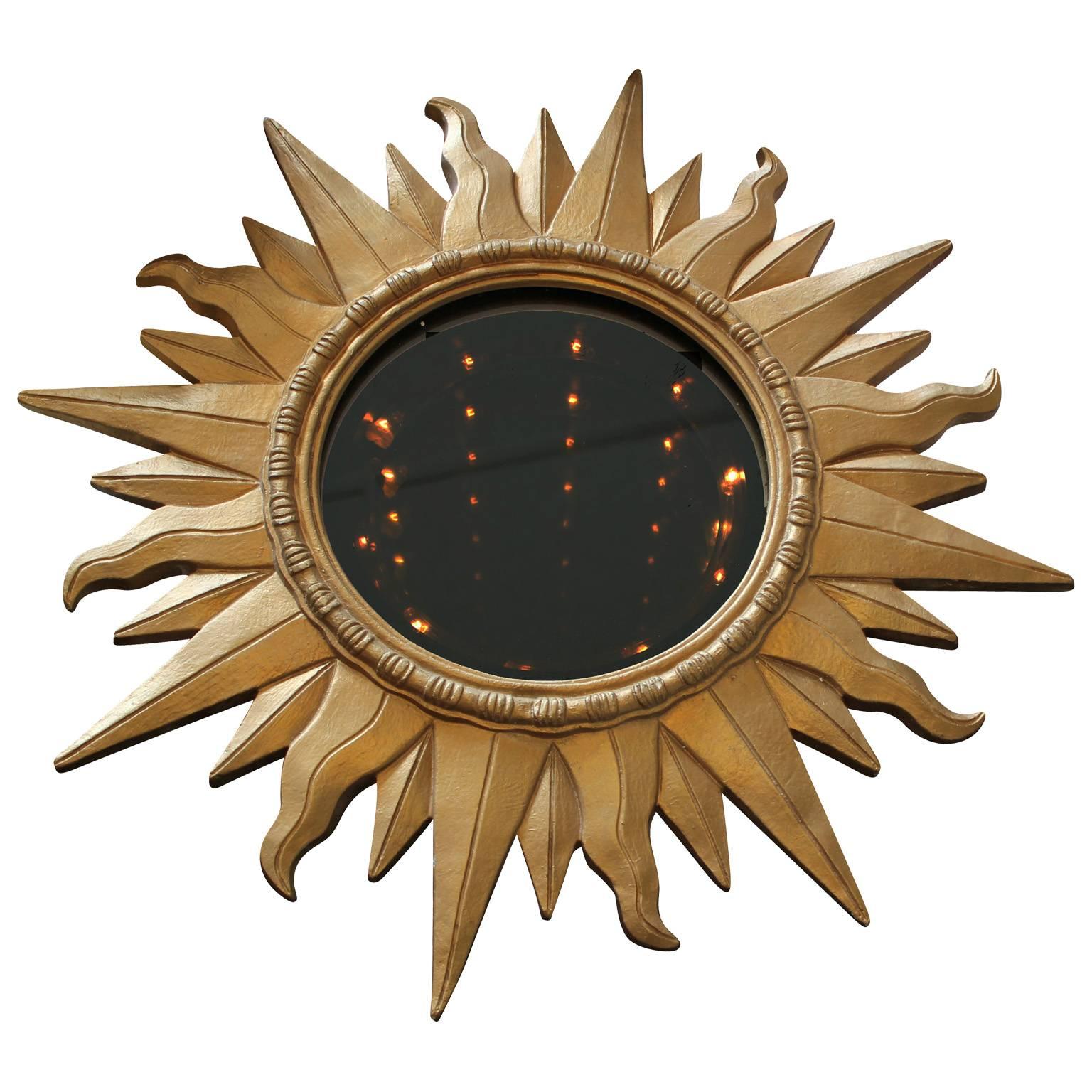 Luxe Pair of Sunburst Infinity Mirrors at 1stDibs