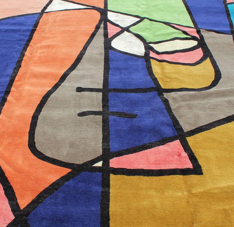 Large Contemporary Abstract Wool Rug at 1stDibs