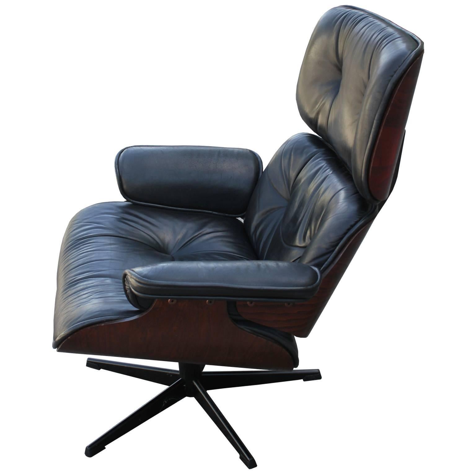 Iconic Eames Style Lounge Chair and Ottoman at 1stDibs