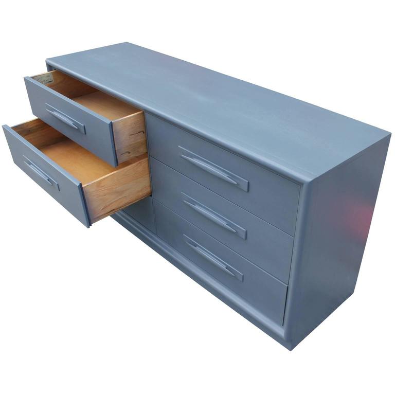 Sleek French Blue Grey Stained Dresser at 1stDibs