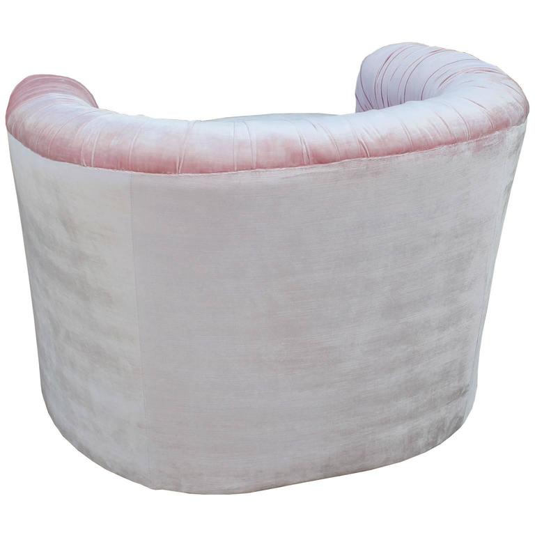 Luxe Pair of Vintage Modern Swivel Lounge Chairs in Pale / Light Pink ...