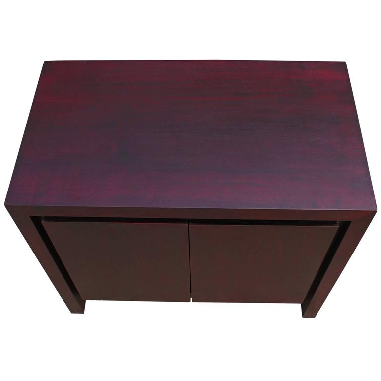 Pair of Clean Lined Modern Vintage Purple Stained Chests / Nightstands ...