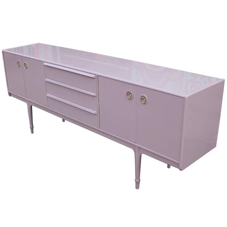 Luxe Pale Pink or Lavender Lacquered Modern McIntosh Sideboard at 1stDibs