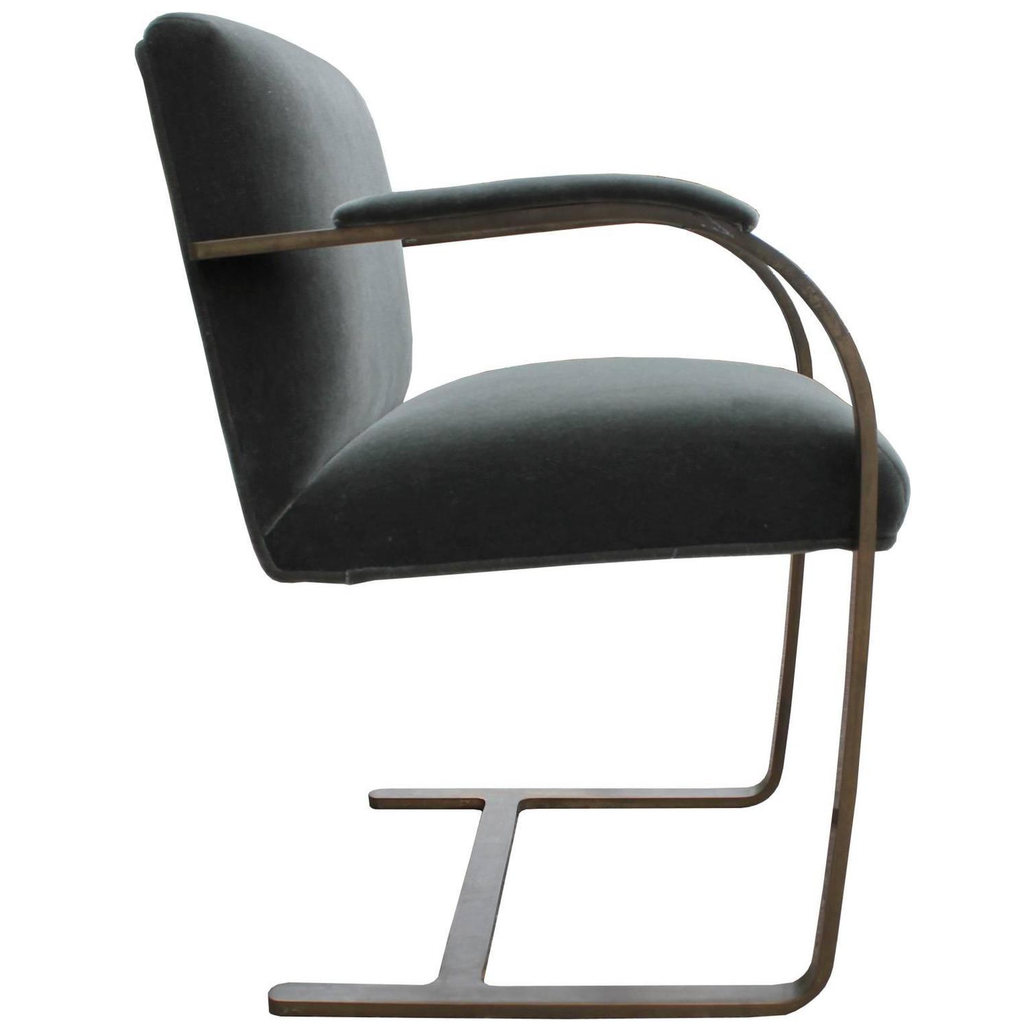 Rare Bronze Flat-Bar Brno Chair by Mies van der Rohe For Sale at 1stdibs