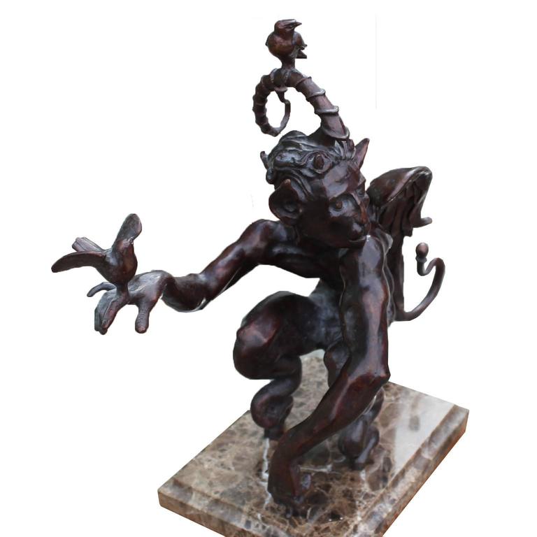 Modern Daniel Merriam Little Bastadius Bronze Table Top Figure / Statue ...