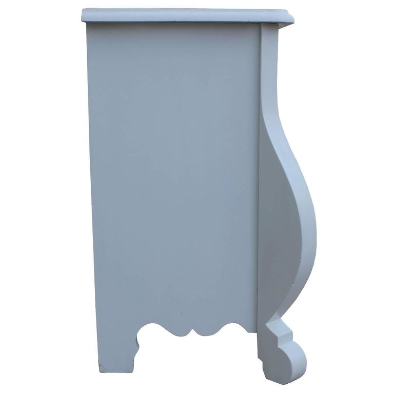 White Pair of Modern Bombay Chest/Nightstands with Brass Hardware at ...