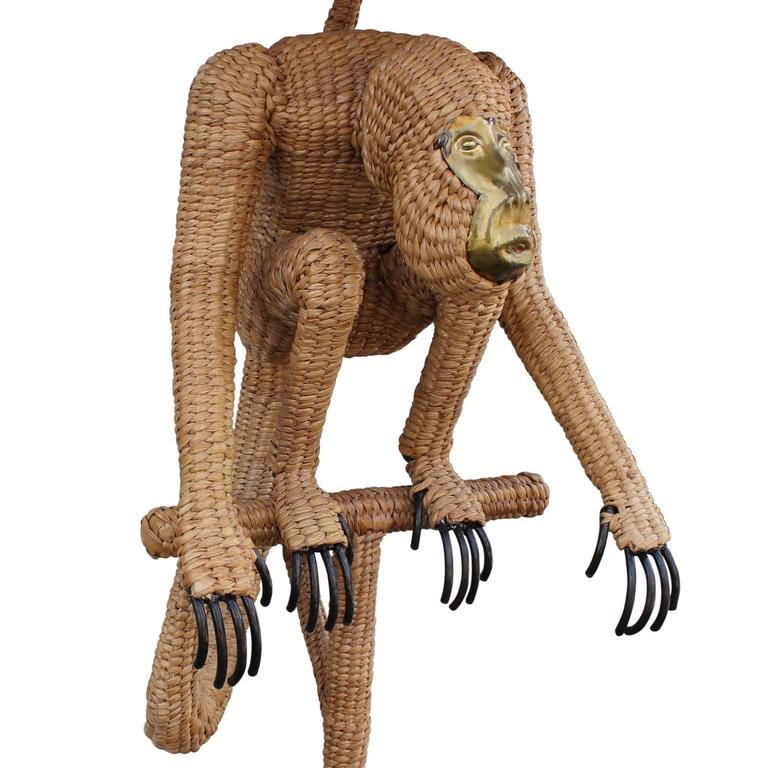 Mario Lopez Torres Wicker Monkey Floor Lamp at 1stDibs