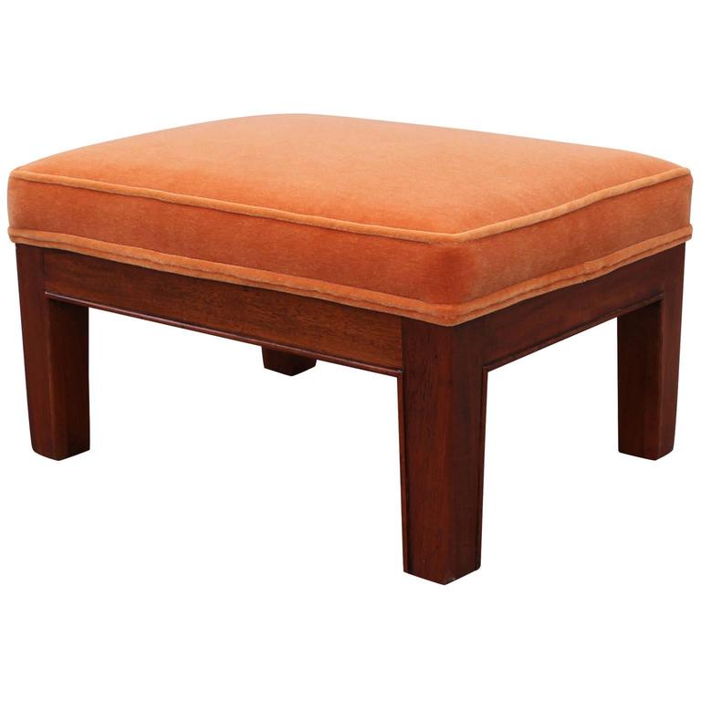 Wonderful Pair of Dunbar Style Ottomans in Orange Mohair at 1stDibs