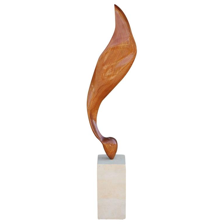 Stunning Carved Wood Flame Sculpture at 1stdibs